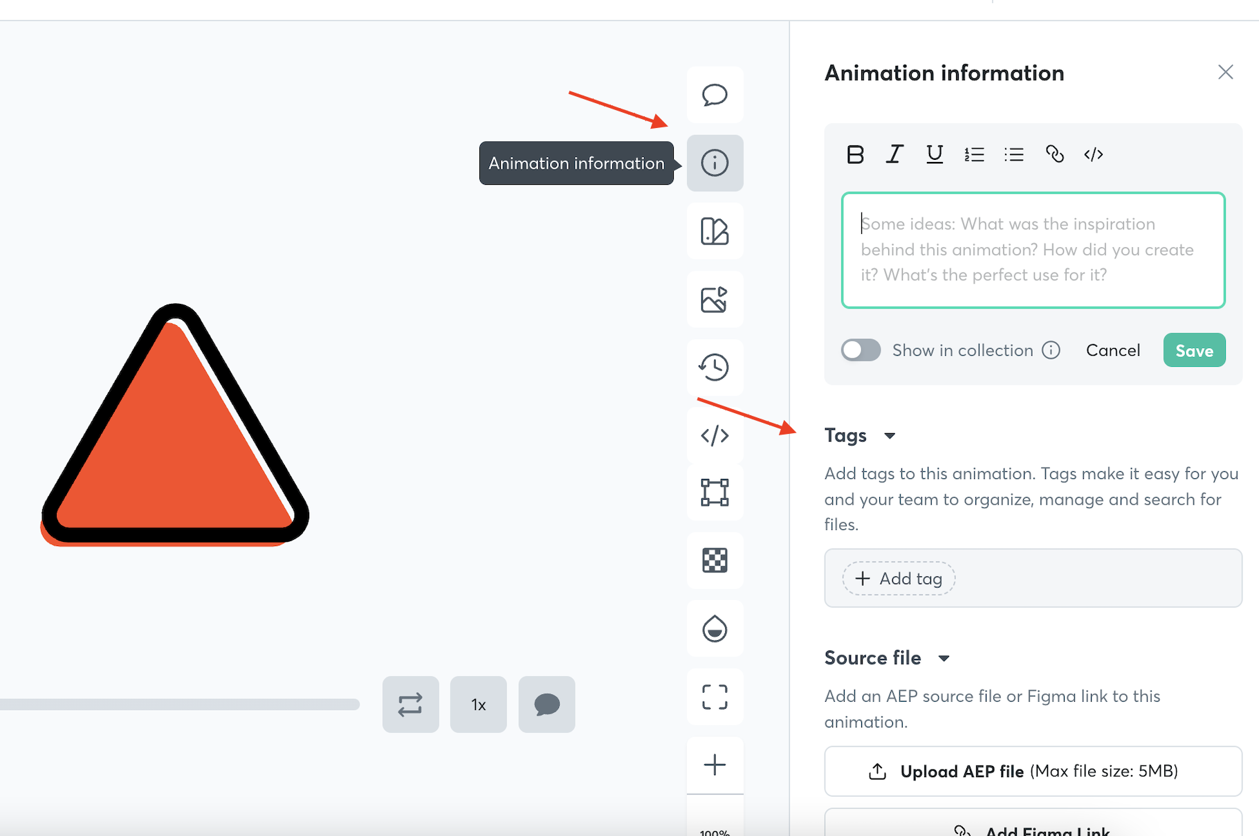 Add Source File And Apply Tags To Your Asset Lottiefiles Support