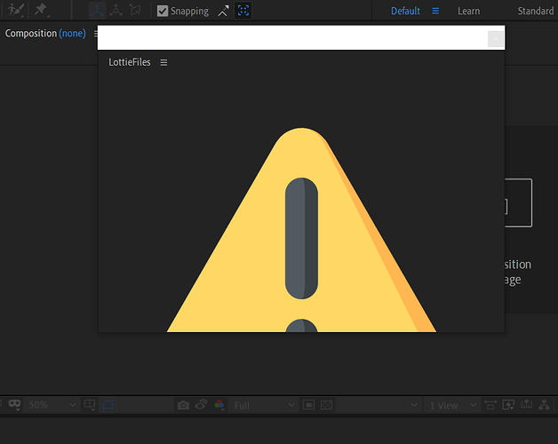 How do I fix big yellow warning message in AE plugin? – LottieFiles Support